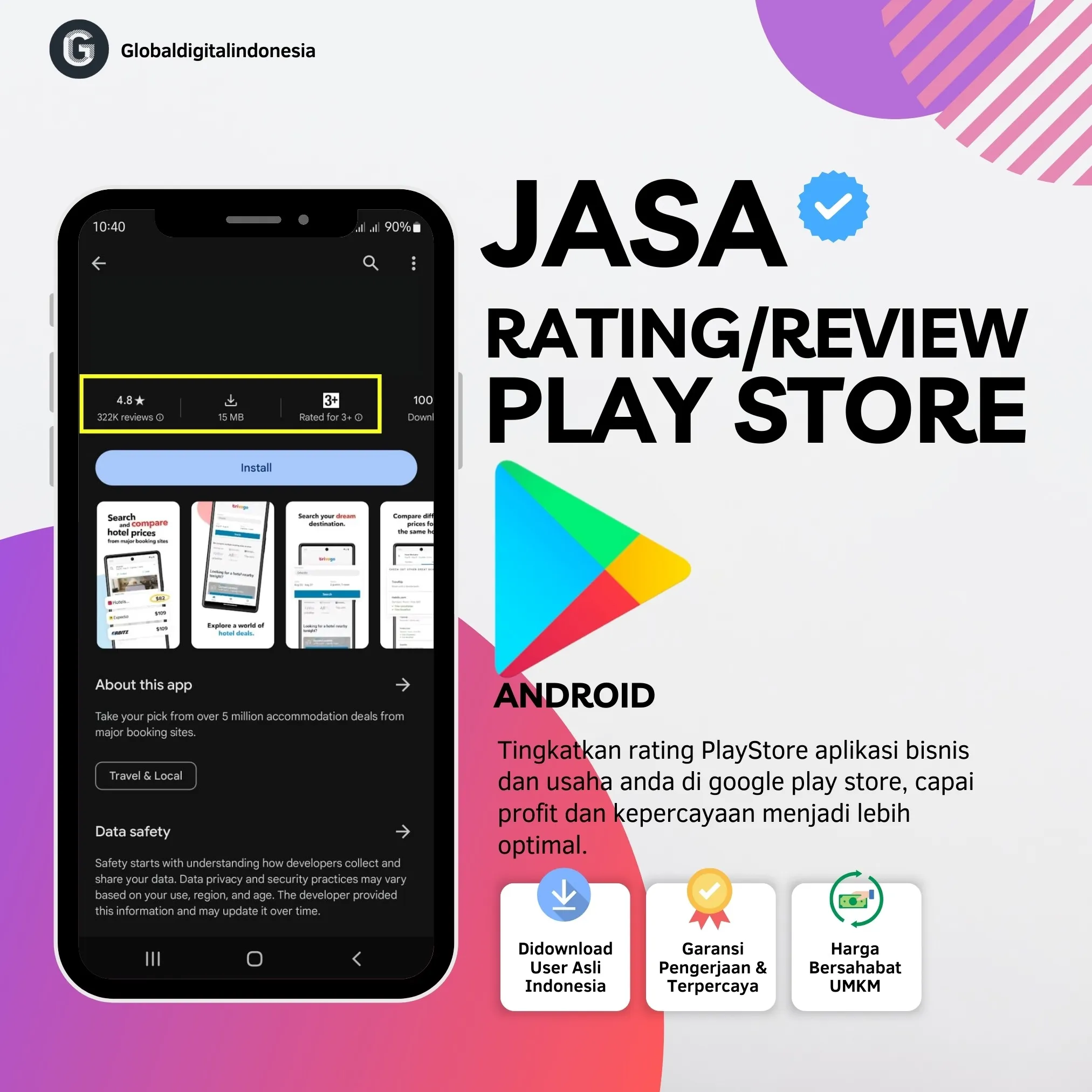 Jasa Review/Ulasan APP PlayStore Android
