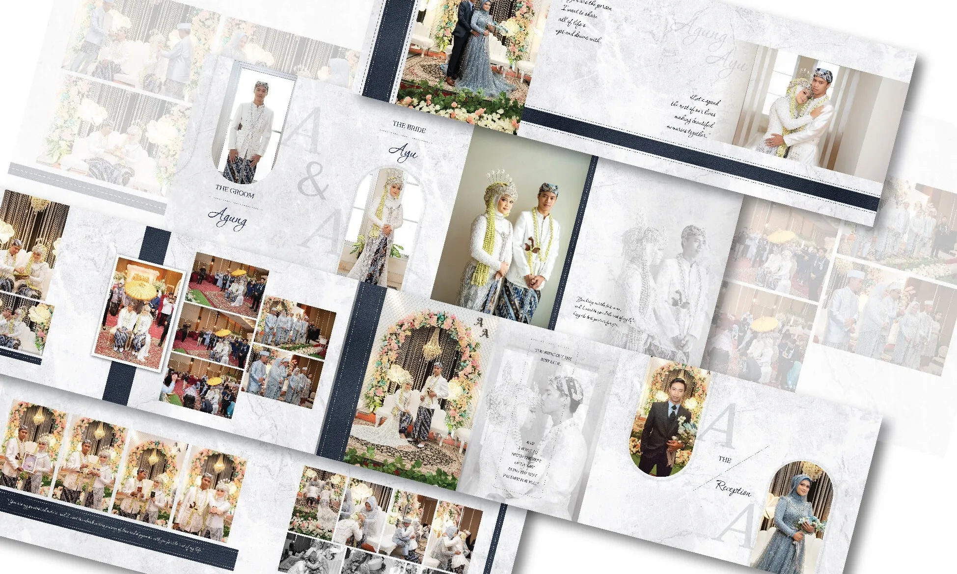 Design buku / kolase foto album untuk pernikahan dan event lainnya