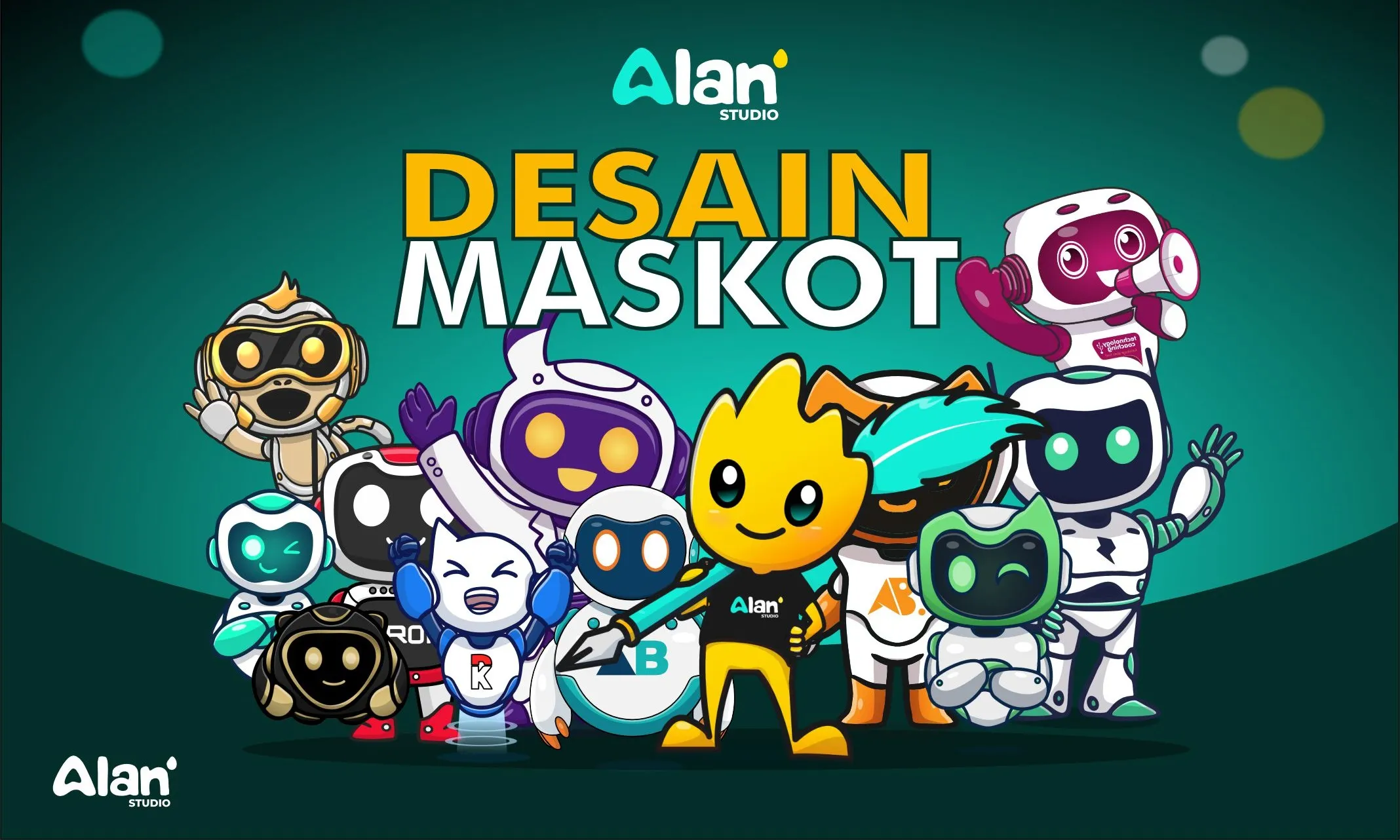 Desain Maskot Robot, Hewan, Karakter Profesional