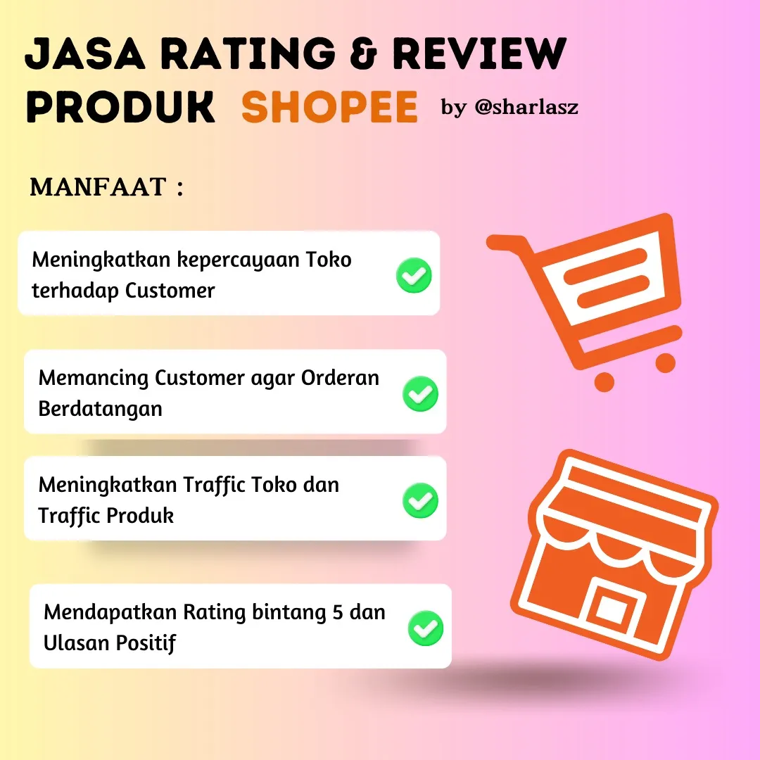 Jasa Rating & Review Produk Shopee (Pakaian, Skincare, Tas dll)