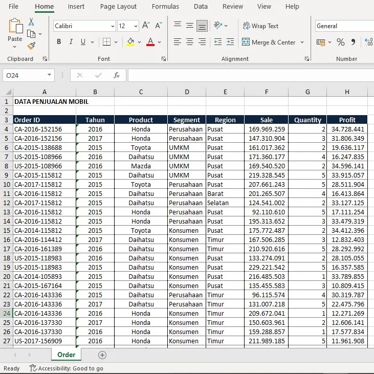 Jasa Pengolahan Data (Excel & Google Spreadsheet)