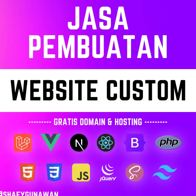Pembuatan Website Custom - Laravel, Vue, React