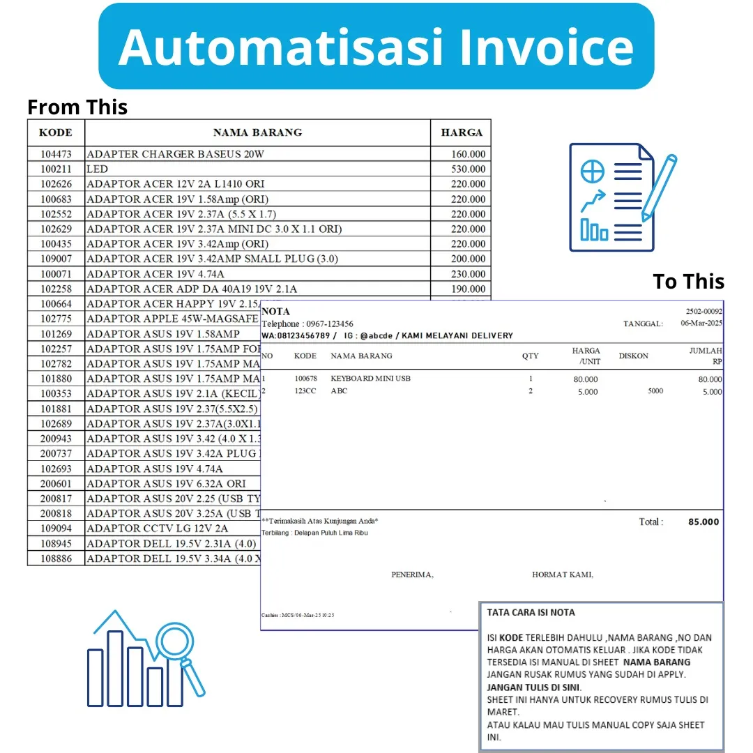 Pembuatan Invoice/Faktur/Nota Otomatis Excel