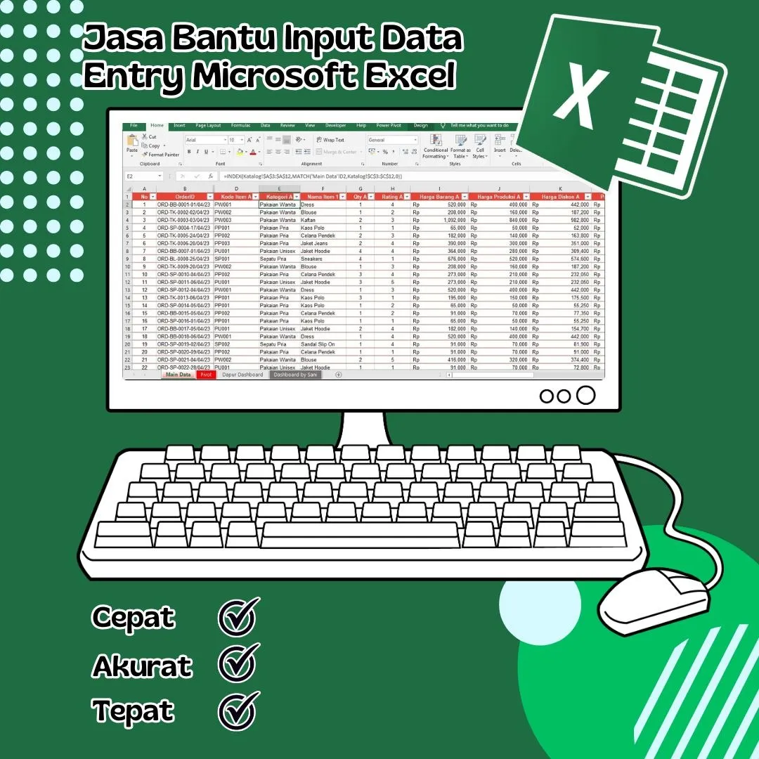 Freelancer input data formatting cleaning di excel