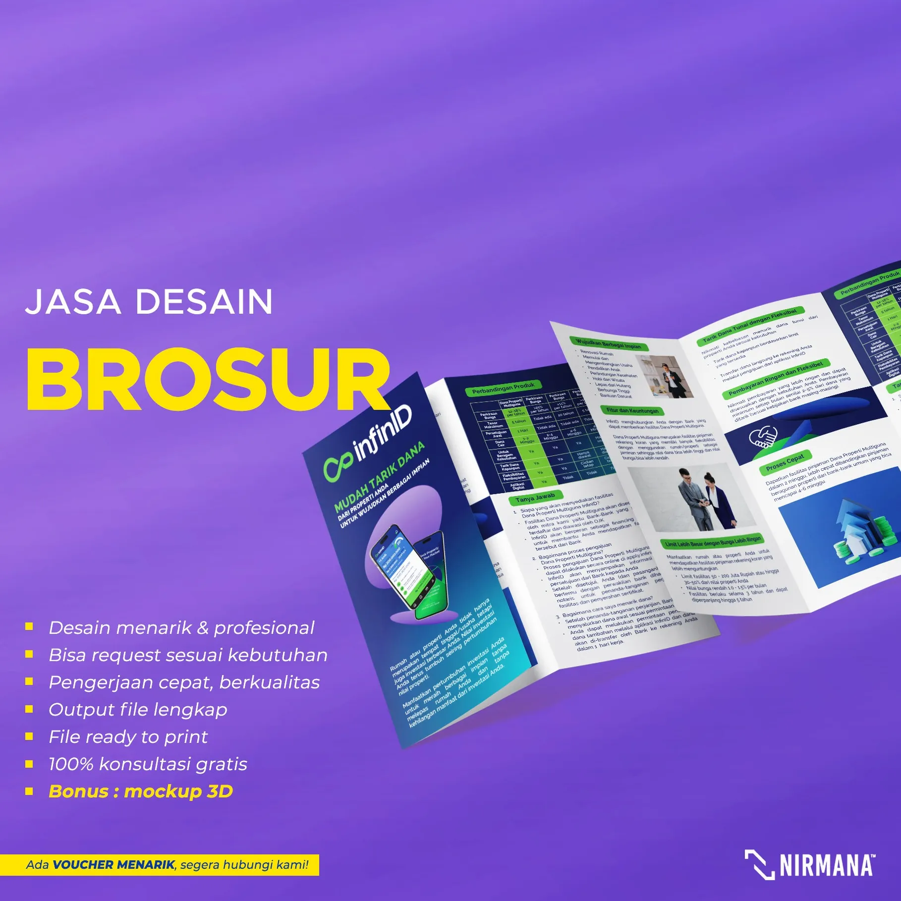 Desain Leaflet/Brosur lipat/bifold/trifold #modern