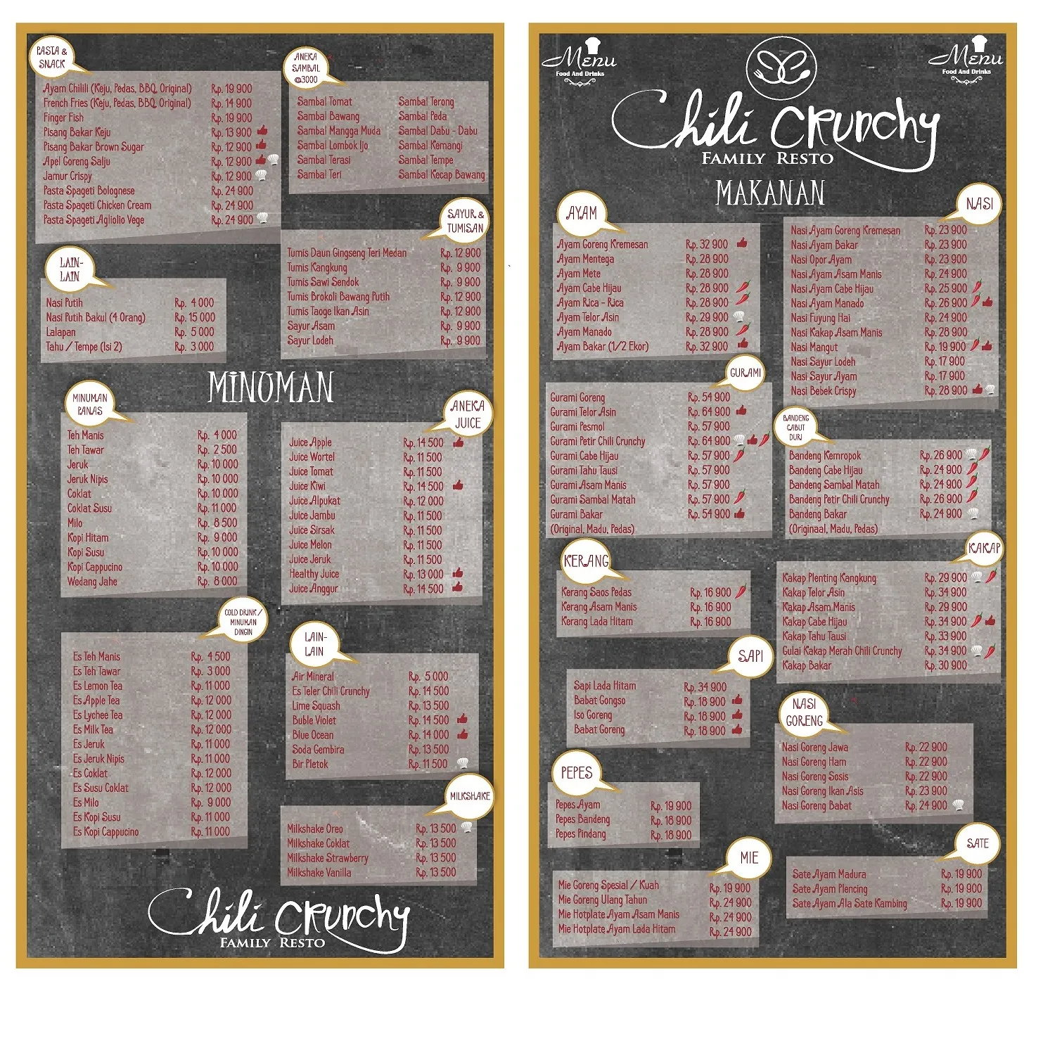 Desain Menu Makanan dan Minuman Resto/Cafe