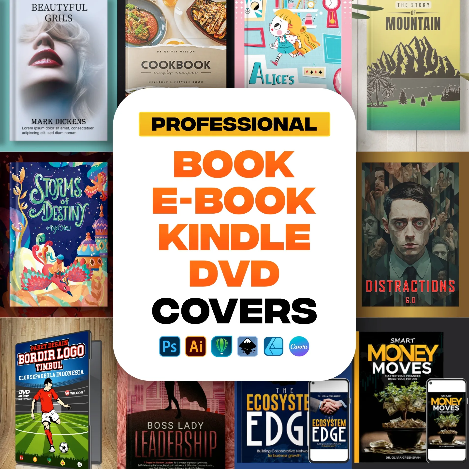 Desain Cover Buku, eBook, Majalah yang Profesional