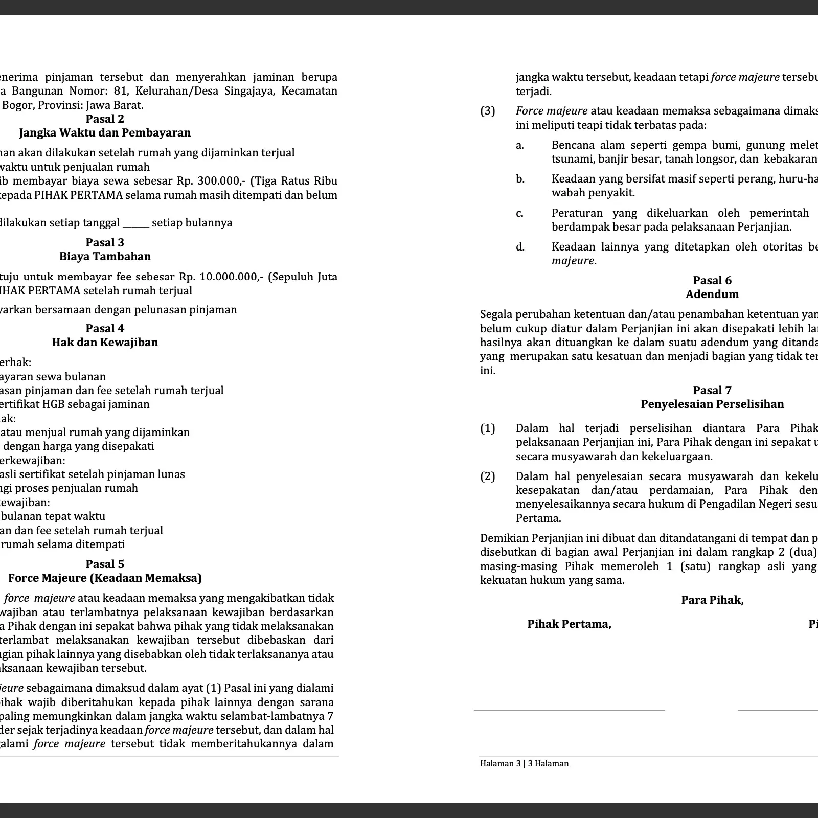 Surat Perjanjian & Dokumen Hukum (Legal Drafting)