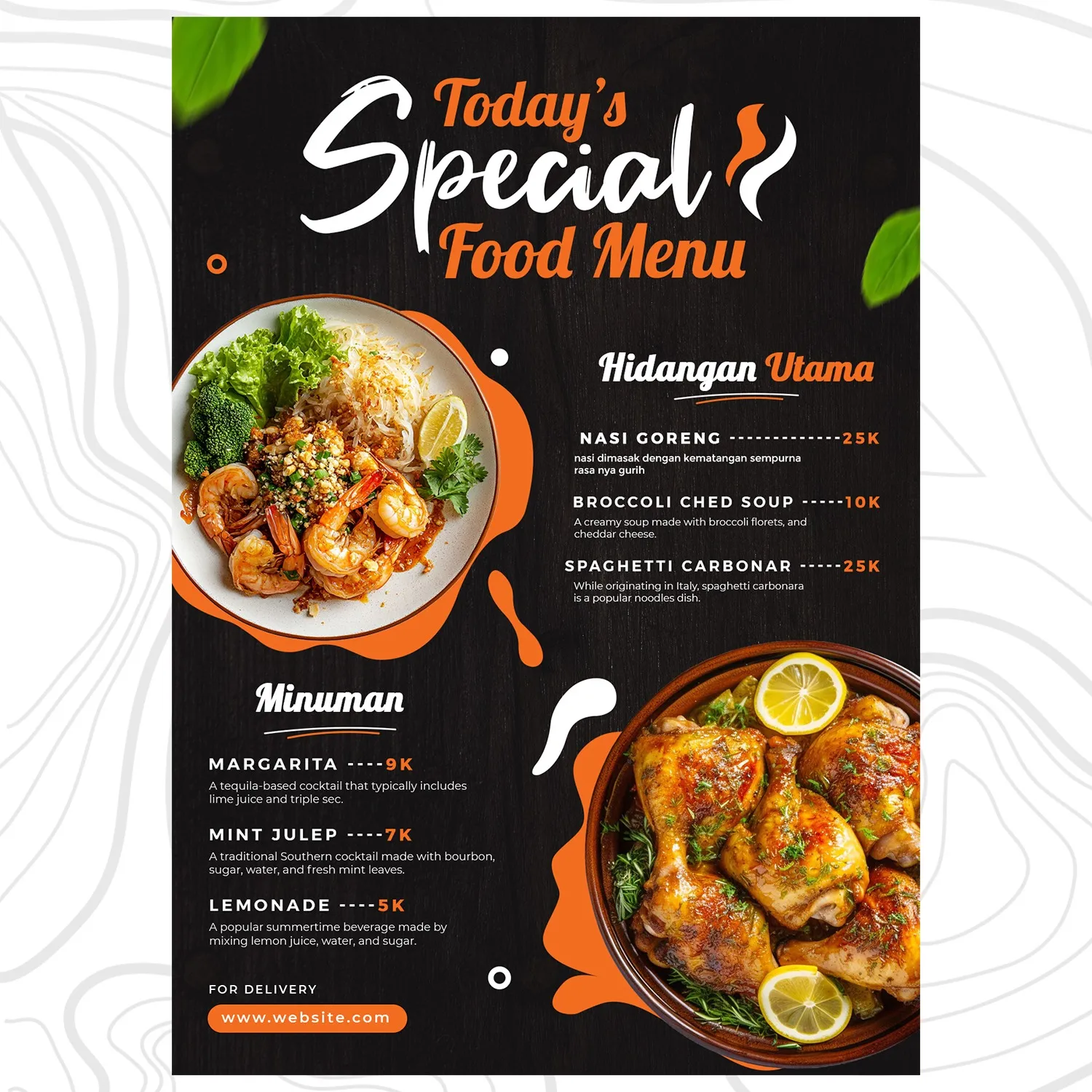 Desain Menu Makanan Estetik & Profesional